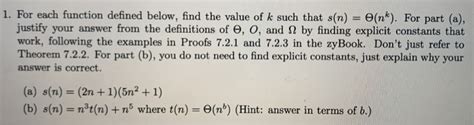 Solved 1 For Each Function Defined Below Find The Value Of
