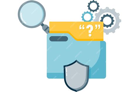 Premium Vector Storage Folder And Shield