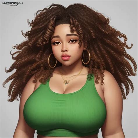 Best Photo Enhancer Ai Thick Woman With Big Curly Hair And Lightskin