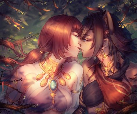 Nilou And Dehya Genshin Impact Drawn By Jemonei Danbooru