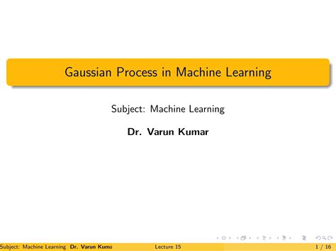 Gaussian Process In Machine Learning PDF Physics Science