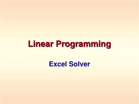 PPT Linear Programming PowerPoint Presentation Free Download ID