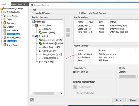 Solved Pocket Hole Ifeature Autodesk Community