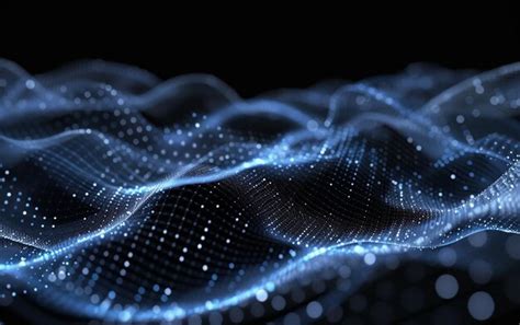 Premium Photo Abstract Waving Particle Technology Background Design Abstract Wave Moving Dots