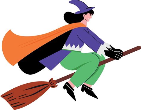A Flat Style Illustration Representing Flying Witch 69331143 Vector Art At Vecteezy