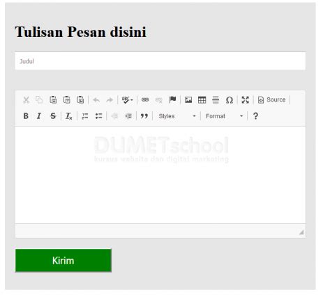 Form Sederhana Dengan CKeditor Dan PHP Kursus Website Digital Marketing Desain Grafis