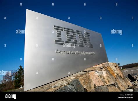 A Logo Sign Outside Of The Headquarters Of Ibm In Armonk New York On