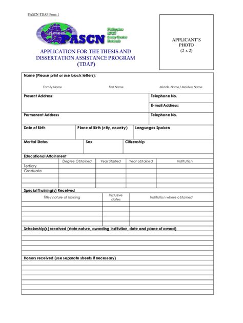 Fillable Online Tdap Application Form 1pdf Fax Email Print Pdffiller