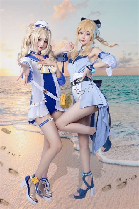 Genshin Impact Barbara Summertime Sparkle Cosplay Costume Swimsuit