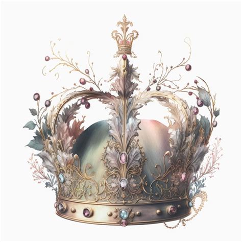 Premium Photo There Is A Crown With A Pearled Crown On It Generative Ai