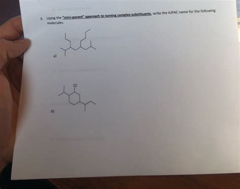 Solved 3 Using The Mini Parent Approach To Naming Complex Chegg Com