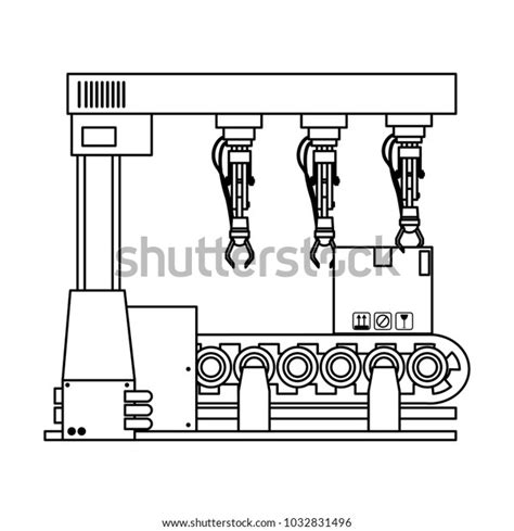 Factory Robot Arm Conveyor Stock Vector Royalty Free 1032831496 Shutterstock