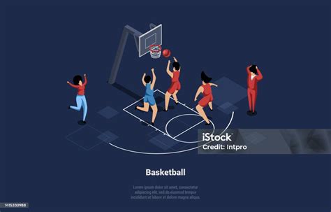 농구 놀이와 스포츠 아카데미의 개념 농구 팀 경기 경기 팀 플레이어가 바구니에 공을 던졌습니다 심판과 팬들이 경기를 지켜보고