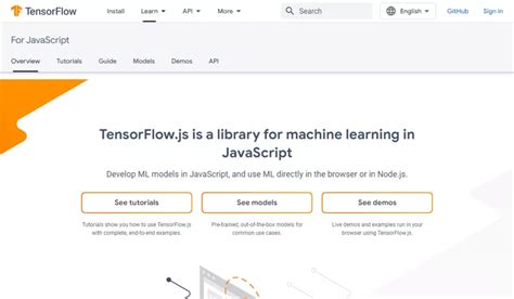 Tensorflowjs — Ai Tools Catalog