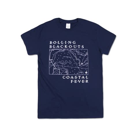 Rolling Blackouts Cf Map Navy T Shirt Sound Au
