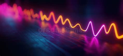 Vibrant Neon Waveforms In Pink Orange And Purple Colors Reflecting On