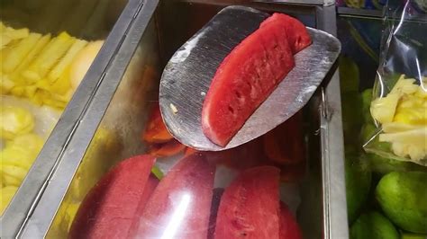 🇹🇭 태국 방콕 왓아룬 근처 노점 맛집 과일 특히 저 미니 🍍 파인애플 넘 맛있음 🍉 수박 파파야 Youtube