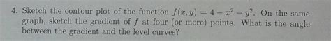 Solved 4 Sketch The Contour Plot Of The Function Fx