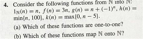 Solved Consider The Following Functions From Chegg
