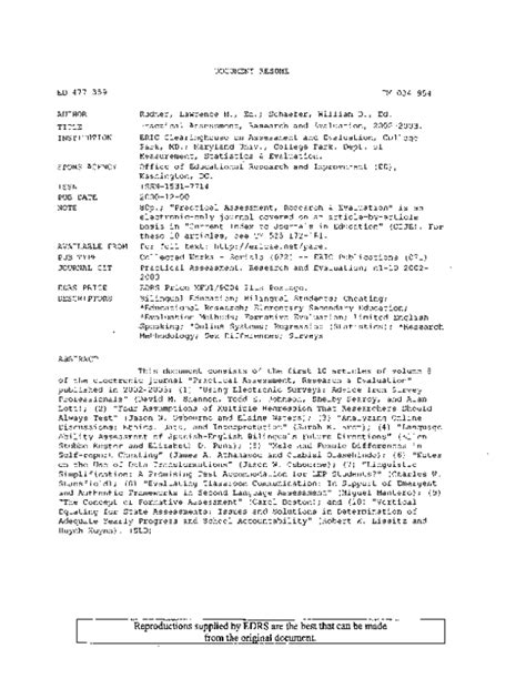 Pdf Practical Assessment Research And Evaluation 2002 2003