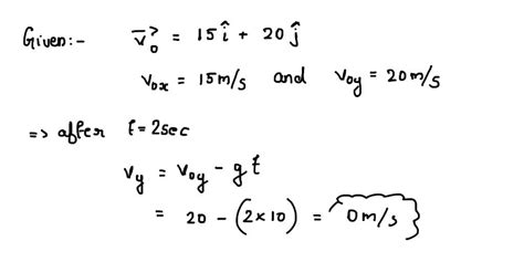 Solved An Object Is Projected With Velocity V 151 20 Considering X Along Horizontal Axis