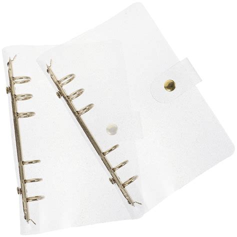 2 Pcs Clear Plastic Binder Office Supply Document Organizers File Folder Note Pads Cute Binders