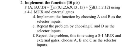 Solved 2 Implement The Function 10 Pts F A Bcd Zm0