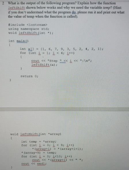 Solved 2 What Is The Output Of The Following Program