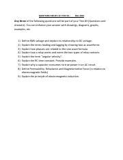 QUESTIONS FOR EET TEST Pdf QUESTIONS FOR EET TEST FALL Any Three Of The