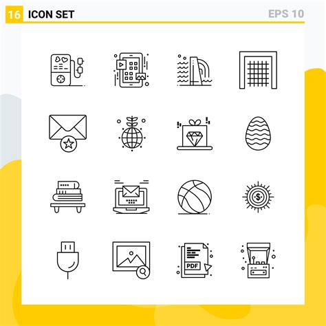 Collection Of 16 Universal Line Icons Icon Set For Web And Mobile 14872606 Vector Art At Vecteezy