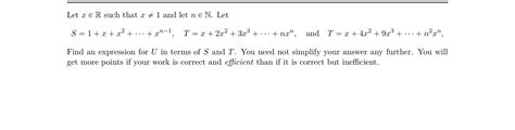 Solved Let X ER Such That X 1 And Let Ne N Let S 1 X Chegg Com
