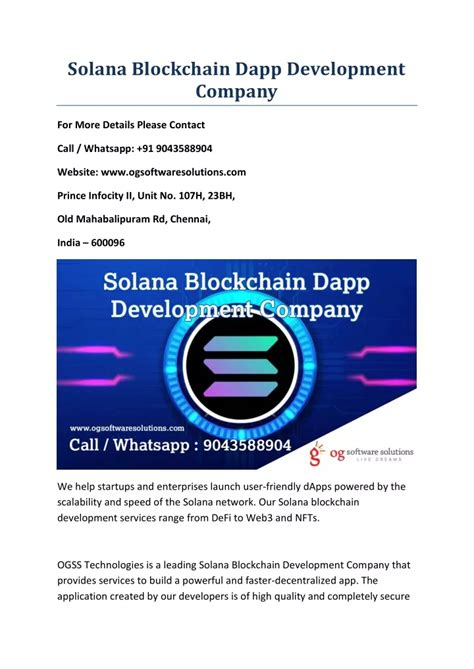 Ppt Solana Blockchain Dapp Development Company Powerpoint