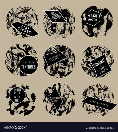 Abstract Set Of Blobs Splash Labels Royalty Free Vector