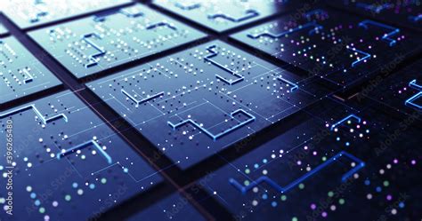 Cpu Circuit Technology Background Data Signals Flowing Artificial Intelligence Computer And