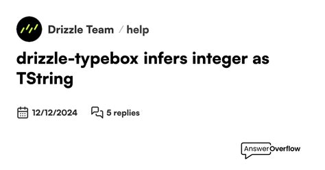Drizzle Typebox Infers Integer As Tstring Drizzle Team