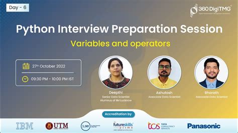 Python Interview Preparation Session Variables And Operators Day 6 Youtube