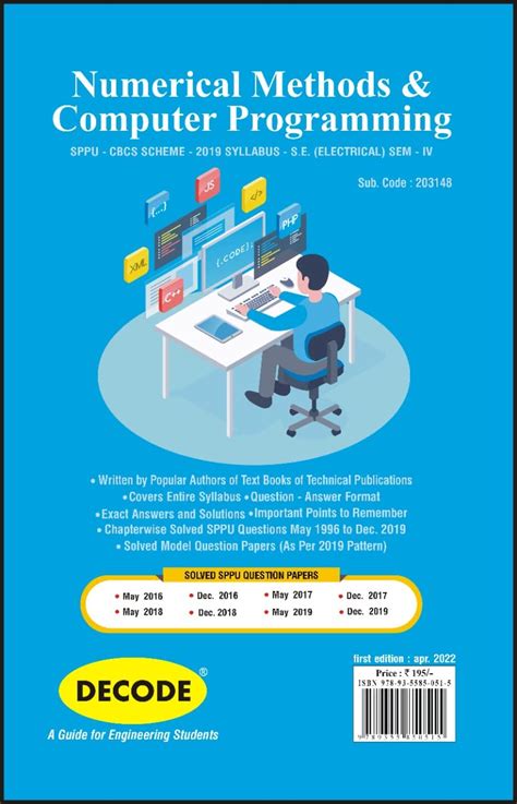 Buy Decode Numerical Methods And Computer Programming For Sppu 19