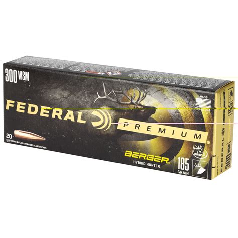 Federal Premium 300 Wsm 185gr Hybrid Hunter 20ct Republic Ammunition