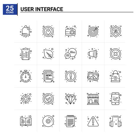 25 User Interface Icon Set Vector Background 17967360 Vector Art At