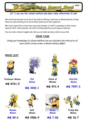 Decimal Column Addition Teaching Resources