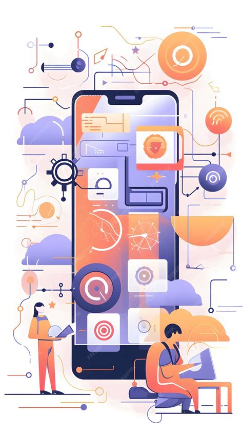 Premium Photo Artistically Illustrated Dynamics Of Mobile App Development Stages In A