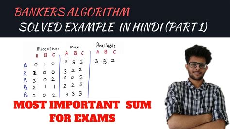 Bankers Algorithm With Solve Example Part 1 In Hindi Operating System