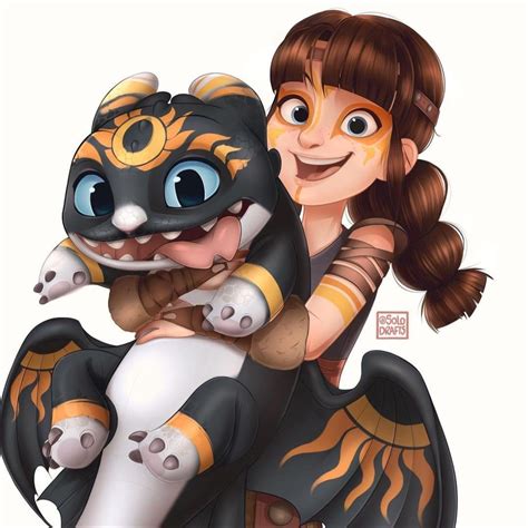 Hiccup And Toothless Daughters Zephyr And Dart Solodrafts Instagram R Httyd