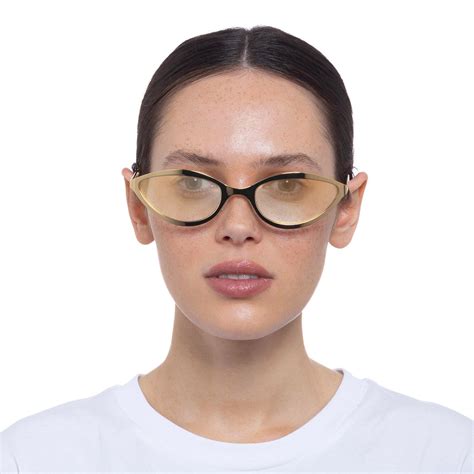 Glitch Bright Gold Uni Sex Cat Eye Sunglasses Le Specs