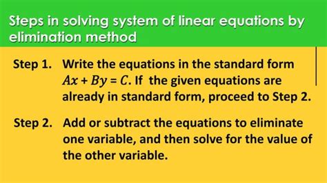 Solving Linear System By Elimination Methodpptx