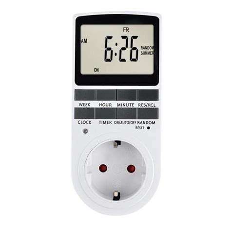 Pack Of 1 Digital Plug In Timer Socket Lcd Display 10 Programmable Switching Programs 24 Hours