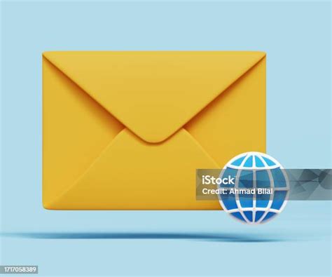 3d Mail 서비스 아이콘입니다 메일 통신 글로벌 편지 개념입니다 지구본 아이콘이 있는 봉투 3d 그림 0명에 대한 스톡 사진 및 기타 이미지 Istock