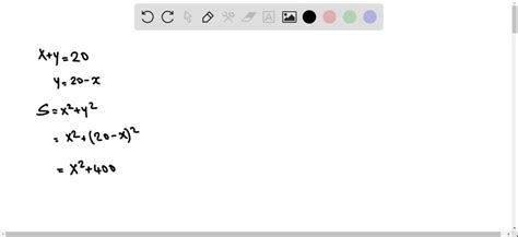 Solvedfind Two Numbers Adding To 20 Such That The Sum Of Their Squares