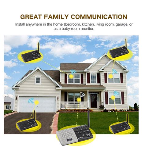 Full Duplex Wireless Intercom System Two Way Communication For Home And Office Hands Free