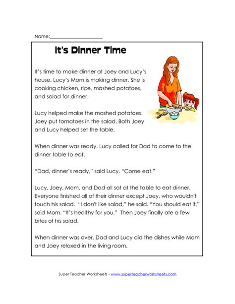 Middle School Reading Comprehension Worksheets Printable Reading